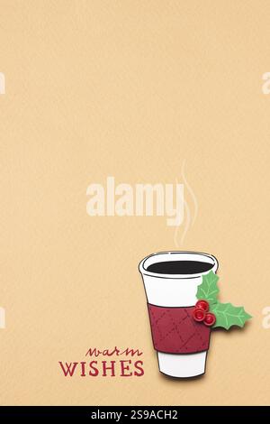 Creative concept photo of tableware christmas hat in on brown ...