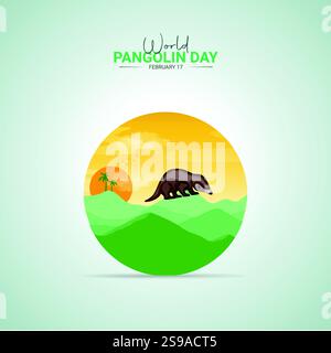 World Pangolin Day. Pangolin Day creative poster, banner, social media ...