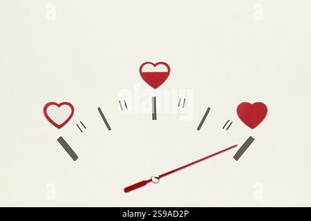 Creative valentines concept photo of speedo with hearts on grey ...