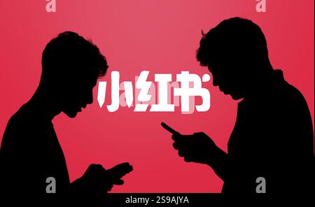 Dhaka, Bangladesh 19 Jan 2025: REDnote App Logo On Smartphone, Chinese ...