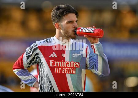 Declan Rice of Arsenal in the pregame warmup session during the Premier ...