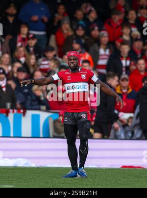 Gloucester's Christian Wade in action during the Gallagher Premiership ...