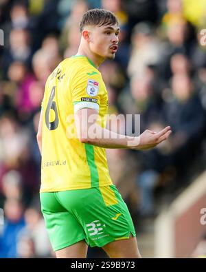Callum Doyle of Norwich City reacts during the Sky Bet Championship ...