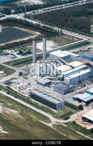 Waste incineration plant, Miami Dade. Industrial facility of waste ...