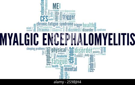 Myalgic Encephalomyelitis ME word cloud conceptual design isolated on ...