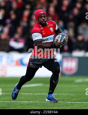 Christian Wade of Gloucester in action during the Gallagher Premiership ...