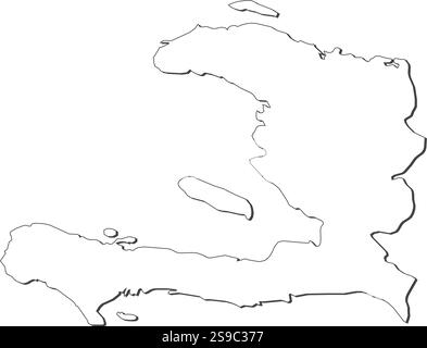 Map of Haiti, contous as a black line Stock Vector Image & Art - Alamy
