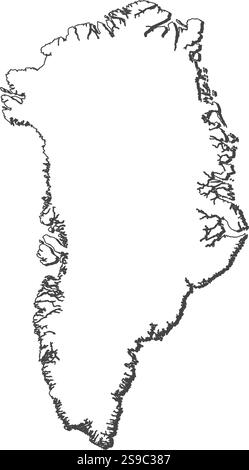 Map of Greenland, contous as a black line Stock Vector Image & Art - Alamy