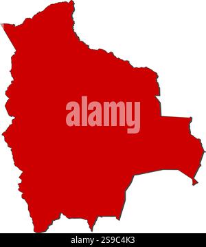 Map of Bolivia with the provinces, colored in red Stock Vector Image ...