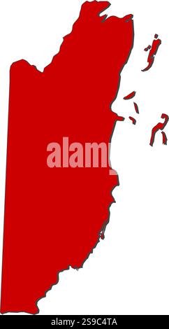 Map of Belize with the provinces, colored in red Stock Vector Image ...