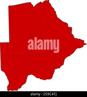 Map of Botswana with the provinces Stock Vector Image & Art - Alamy