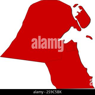 Map of Kuwait with the provinces, colored in red Stock Vector Image ...