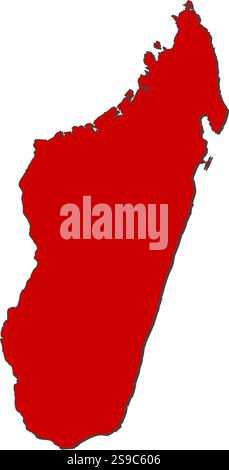 Map of Madagascar with the provinces, colored in red Stock Vector Image ...