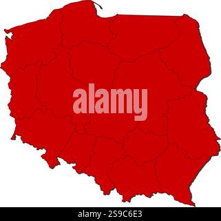 Poland country black outline silhouettes in three different levels of ...