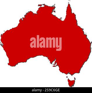 Map of Australia with the provinces, colored in red Stock Vector Image ...