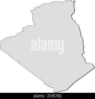 Map of Algeria as a gray piece Stock Vector Image & Art - Alamy