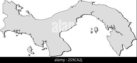 Map of Panama as a gray piece Stock Vector Image & Art - Alamy
