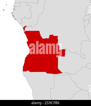 3d map of Angola with borders of regions Stock Vector Image & Art - Alamy