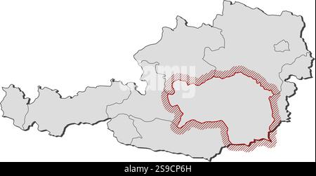 Map of Austria with the provinces, Styria is highlighted Stock Vector ...