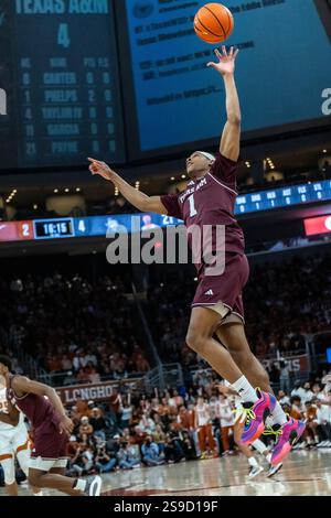 Jan 25, 2025. Zhuric Phelps (1) of the Texas A&M Aggies in action vs ...