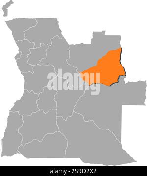 Map of Angola with the provinces, Lunda Sul is highlighted Stock Vector Image & Art - Alamy