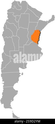 Map of Argentina with the provinces, Entre Ríos is highlighted Stock ...