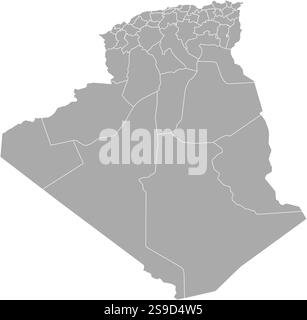 Map of Algeria as a gray piece Stock Vector Image & Art - Alamy