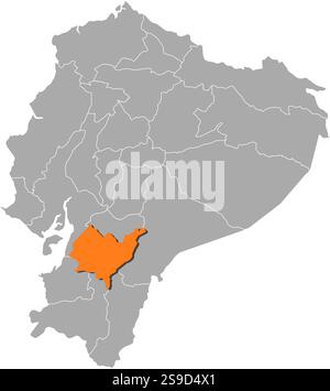 Map of Ecuador as a gray piece, Azuay is highlighted in red Stock ...