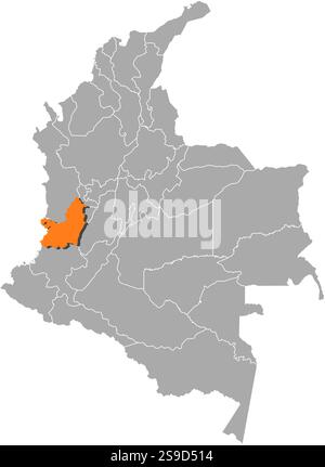 3d map of Cauca is a department of Colombia Stock Vector Image & Art ...