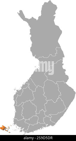 Map of Finland with the provinces, Åland is highlighted Stock Vector ...