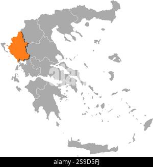 Map of Greece with the provinces, Epirus is highlighted Stock Vector ...