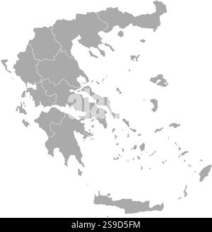 Map of Greece with the provinces Stock Vector Image & Art - Alamy