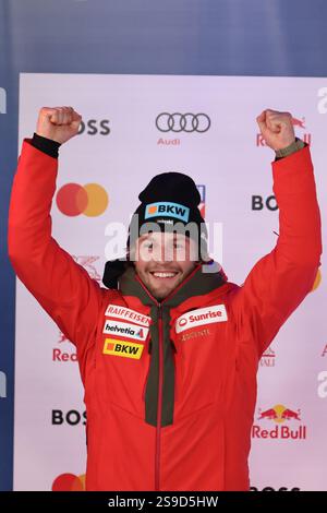 KITZBUEHEL, AUSTRIA - JANUARY 25: Alexis Monney of Switzerland during ...