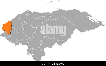 Map of Honduras with the provinces, Copán is highlighted Stock Vector ...