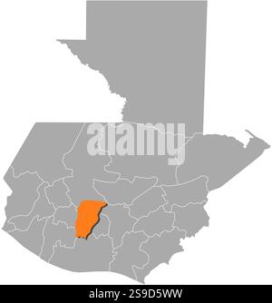 Map of Guatemala with the provinces, Chimaltenango is highlighted Stock ...