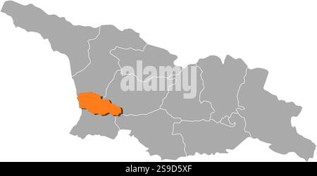 Map of Georgia with the provinces, Guria is highlighted Stock Vector ...