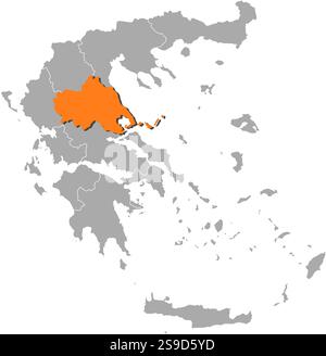 Map of Greece with the provinces, Thessaly is highlighted Stock Vector ...