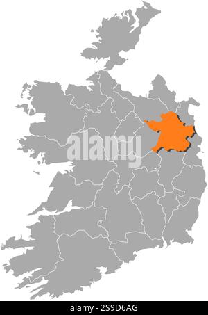 Map of Ireland with the provinces, Meath is highlighted Stock Vector ...