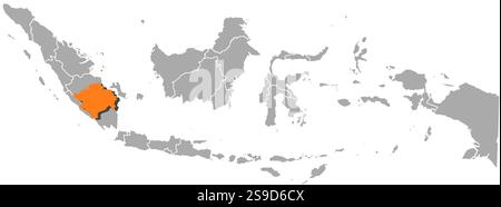 Map of Indonesia with the provinces, South Sumatra is highlighted Stock ...