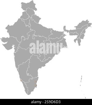 Map of India with the provinces, Puducherry is highlighted Stock Vector ...