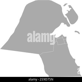 Map of Kuwait with the provinces Stock Vector Image & Art - Alamy