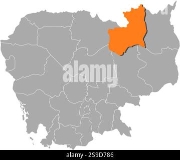 Map of Stung Treng, a province of Cambodia Stock Vector Image & Art - Alamy