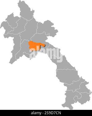 Map of Laos with the provinces, Xaisomboun is highlighted Stock Vector ...