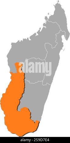 Map of Toliara, a province of Madagascar Stock Vector Image & Art - Alamy