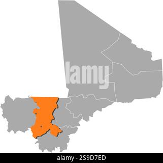 Map of Mali with the provinces, Koulikoro is highlighted Stock Vector ...