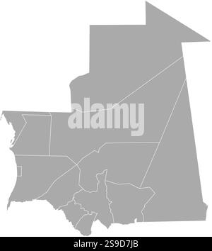 Map of Mauritania with the provinces Stock Vector Image & Art - Alamy