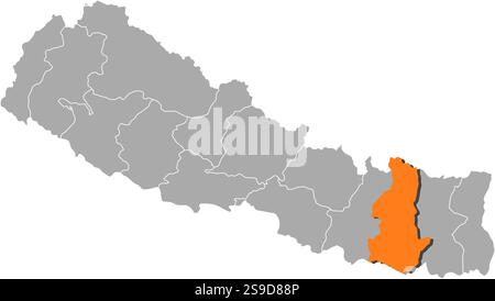 Map of Nepal with the provinces, Sagarmatha is highlighted Stock Vector ...