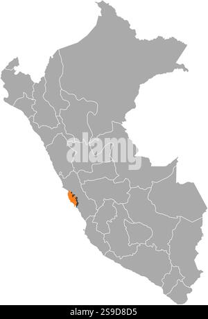 Map of Peru with the provinces, Lima Region is highlighted Stock Vector ...
