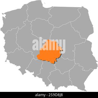 Map of Lódz, a province of Poland Stock Vector Image & Art - Alamy