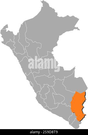 Map of Peru with the provinces, Puno is highlighted Stock Vector Image ...